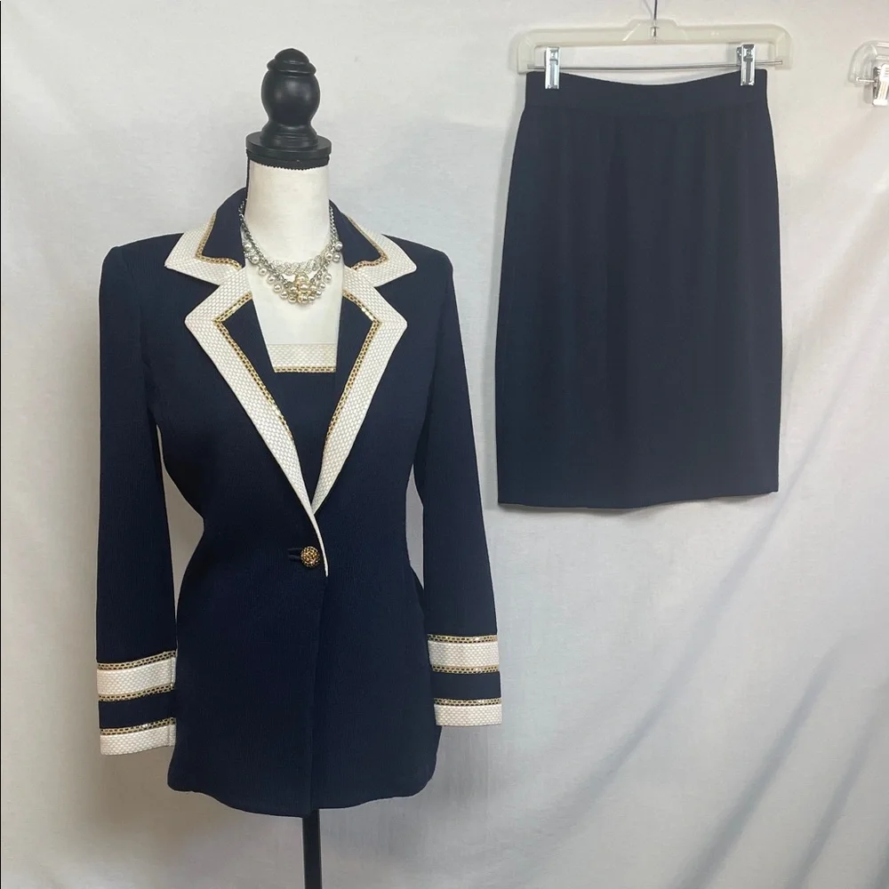 St. John | Jackets & Coats | St John Evening Suit Set Navy Womens ...